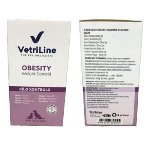 vetriline Obesity Tablet, for Cats and Dogs Weight Control Support Supplies, 60 Pcs in 1 Box, Cat Weight Control,Dog Obesity