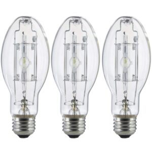 bluex bulbs 3 pack mp150/u/med 150 watt metal halide ed17 bulb, medium base, clear metal halide bulb 150w m102/o 4000k 13300 lumens