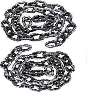 2 pack fake halloween chains decoration, halloween costume chain, 12 feet(6ft each) halloween plastic chain, halloween party favor sets, great for costume party