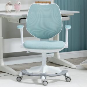 villeston cute kids desk chair - blue computer chair with adjustable armrests and footrest study reading office swivel chairs for boys girls teens