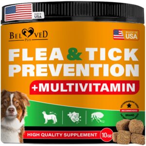 flea and tick prevention chewable pills for dogs - revolution oral flea treatment for pets & complex multivitamin -natural pest control & defense chews - small tablets made in usa (10 oz)