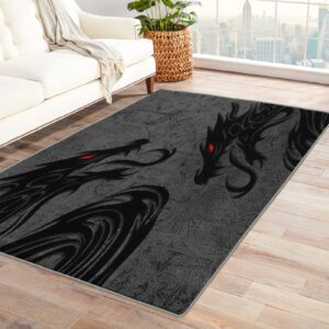 chinese dragon area rug 3x5, fantasy rugs for bedroom living room, oriental carpet, washable & non-slip & soft flannel rug, printed indoor mat for home decor