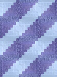 purples and white log cabin block kit - makes a 42 x 56 quilt top only