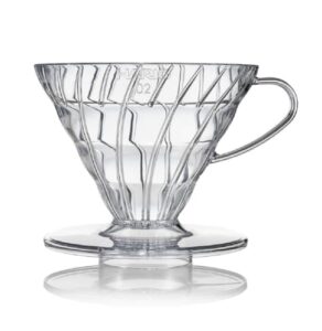 hario v60 plastic coffee dripper, 02, clear