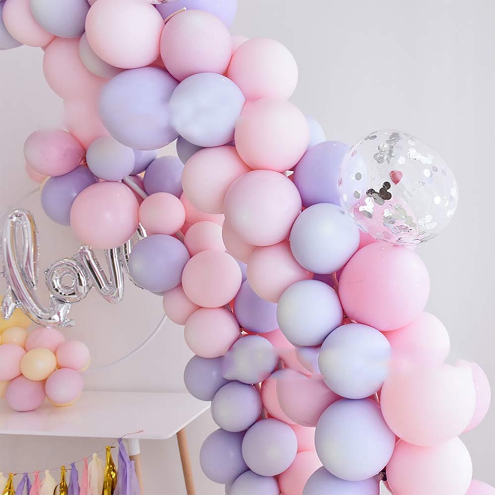 BEISHIDA 50Pcs Light Pueple Party Balloons 10 Inch Lavender Balloon Matte Latex Ballon White Round Balloons for Party Birthday Wedding Graduation Anniversary Baby Shower