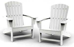 briopaws adirondack-chairs-set of 2 | fire pit chair | oversized | hdpe plastic | weather resistant | for deck outdoor poolside campfire | white