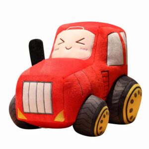 xiyuan car plush tractor stuffed cushion truck toy super cute car plush pillow - soft plush toy for little boys, girls, babies and toddlers - great gift (red)