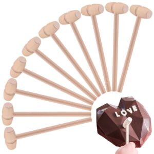 24 pcs mini wooden hammer for chocolate breakable heart, seafood shellfish crab lobster cracking tool, small solid hardwood mallet, craft tool, party game props