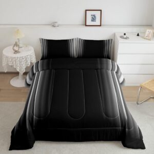 geometric abstract ombre bedding set men adults teens grey gray and black striped comforter set kids boys girls simple modern quilt setwith 2 pillowcases 3pcs bedding full