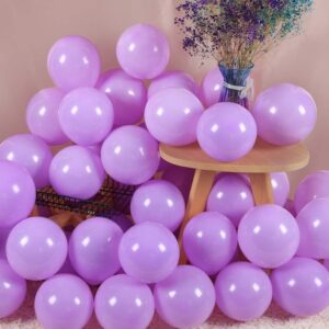 BEISHIDA 50Pcs Light Pueple Party Balloons 10 Inch Lavender Balloon Matte Latex Ballon White Round Balloons for Party Birthday Wedding Graduation Anniversary Baby Shower