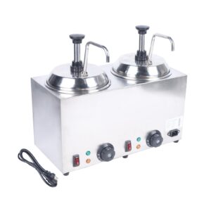 cheese dispenser with 2 pumps 2 x 2l electric nacho cheese sauce warmer 30-110℃ hot fudge warmer dispenser 1600w jam heat preservation machine