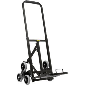 vevor stair climbing cart, heavy-duty hand truck dolly 375 lbs load capacity, foldable stair climber hand trucks with adjustable handle, all terrain cart for stairs with 10 wheels