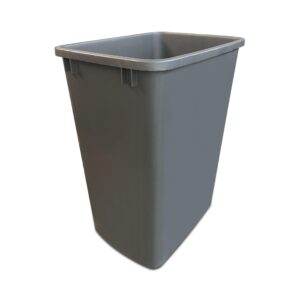 yogui home living plastic trash can - 35-quart (9-gallon) - indoor garbage bin for kitchen, home, office and commercial use - large waste disposal tub, plastic waste container- grey.