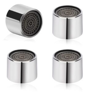 4 pcs faucet aerator,22mm kitchen sink aerator faucet filter with chrome brass shell 55/64 inch female thread water saving faucet aerator with gasket for bathroom