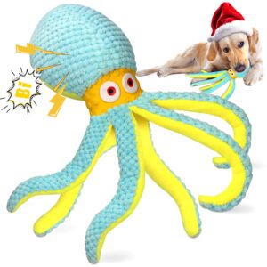 viwik dog toys for chewers, puppy toys for boredom and stimulating, dog squeaky toys octopus, interactive dog toys for smart dogs, soft plush dog chew toys, for dogs