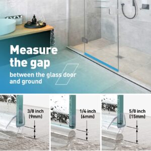 FCSOTSPS Shower Door Bottom Seal, 2 PCS 3/8" x 36" Shower Door Sweep for 3/8 Inch Glass, Frameless Glass Shower Door Seal Strip - Stop Shower Leaks and Create a Water Barrier