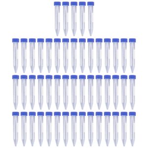 antrader centrifuge tubes 10ml,conical tubes sterile 50 pcs with screw caps,plastic container with with graduated and write marks(blue)