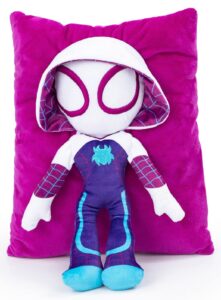 marvel spidey & his amazing friends gwen ghost spider 3d snuggle pillow - super soft plush pillow - measures 15 inches