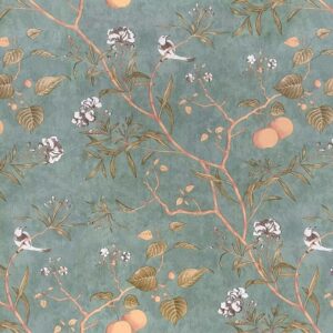 laatse green leaf wallpaper peel and stick bird wallpaper 17.5" x 393" vintage contact paper waterproof self adhesive removable boho floral wall paper for bedroom walls cabinet locker