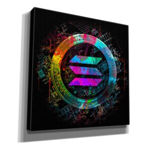 Epic Graffiti 'Solana Crypto Giga Coin' by Epic Portfolio, Canvas Wall Art, 18"x18"