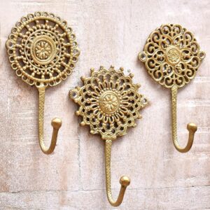 indian shelf 3 vintage wall hooks for hanging coats decorative wall hook boho key holder for wall brass wall hooks key hooks coat rack wall mount gold wall hooks coat hooks towel hooks for bathrooms