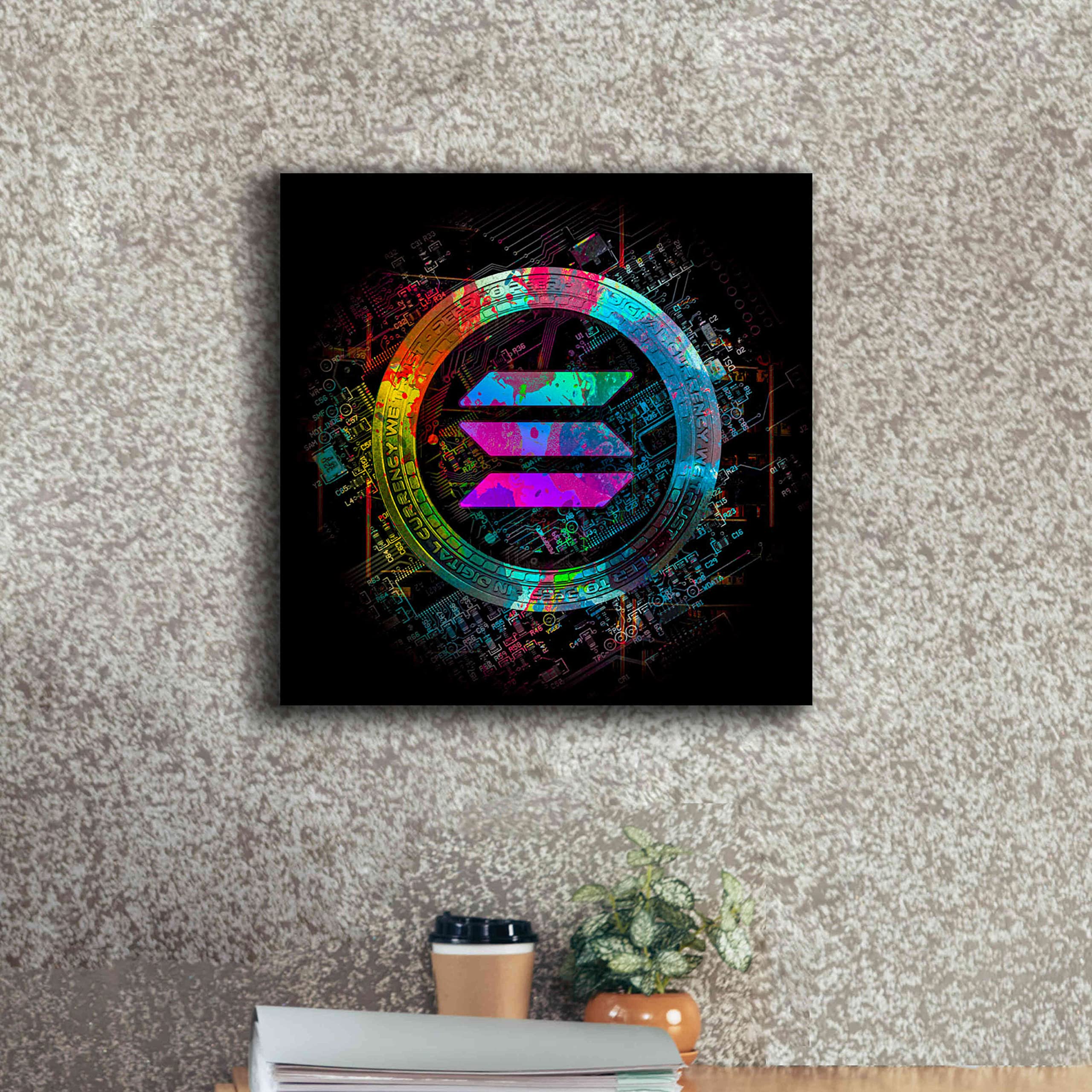 Epic Graffiti 'Solana Crypto Giga Coin' by Epic Portfolio, Canvas Wall Art, 18"x18"