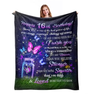 sweet 16 gifts for girls, 16th birthday gifts for girls, gifts for 16 year old girl, 16 year old girl birthday gift ideas, sweet sixteen gifts for girls, 16th birthday decorations blanket 50" x 60"