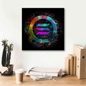 Epic Graffiti 'Solana Crypto Giga Coin' by Epic Portfolio, Canvas Wall Art, 18"x18"