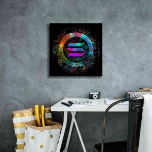 Epic Graffiti 'Solana Crypto Giga Coin' by Epic Portfolio, Canvas Wall Art, 18"x18"