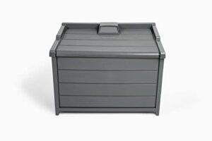 benchsentry by genie package delivery box for outside - protects packages from theft and weather damage - slate