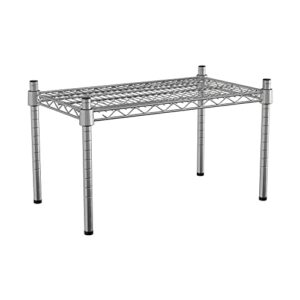 krollen industrial 14" x 24" nsf chrome wire stationary dunnage storage rack with 14" posts ideal for commercial kitchen home garage warehouse shelters