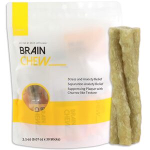 doctor by brain chew, dental dog treats with relaxant supplement for small/medium dogs – freshens breath, supports relieving stress