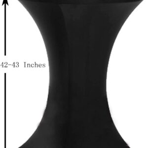 Tina's 4 Pack 36x43 Inch Highboy Spandex Cocktail Table Covers Black, Cocktail Table Spandex Covers, Fitted Stretch Cocktail Table Tablecloth for Round Tables (4PC 36X43 Black)