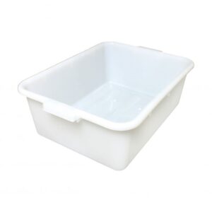 truecraftware- 20-1/2" x 15-1/2" x 5" utility kitchen bus box/tub/bin with handles white color- heavy duty plastic restaurant tub/dish washing box wash basin tub for kitchen home restaurants