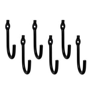 hand forged metal wall hook set of 6 pcs wrought iron handmade wall mounted towel hooks rack black finish wall hooks by living ideas