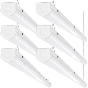 antlux 8ft led shop lights 110w strip lights [6-lamp t8 fluorescent equiv.], 12000lm, 5000k, compact commercial 8 foot light fixtures for warehouse, garage, energy saving up to 4000w/5 years, 6 pack