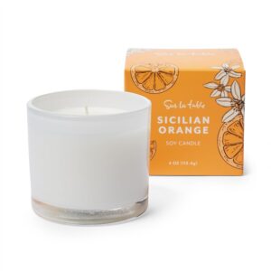 sur la table sicilian orange candle, white