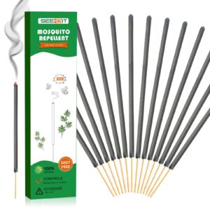 seekbit mosquito repellent outdoor patio, 2x thicker natural mosquito repellent sticks, citronella incense sticks plant based, non toxic deet free, bug fly repellent for outdoor yard picnic, 60 pack