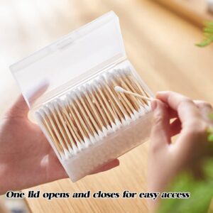 2 Pack Cotton Pads Holder Organizer for Travel Plastic Cotton Swab Balls Box Holder Qtip Dispenser Storage Canister Cosmetic Pads for Bathroom Canister Storage Organization, Vanity Makeup Organizer