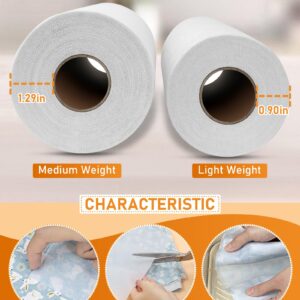 PLANTIONAL Medium Weight White Iron-On Non-Woven Fusible Interfacing: 11.6" x 30yd Medium Weight Non-Woven Interfacing Iron On Polyester Single-Sided Interfacing for DIY Crafts Supplies