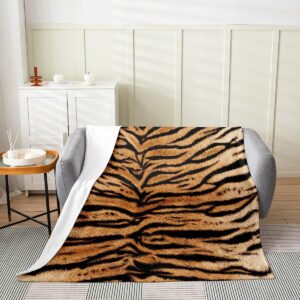 wild animal theme throw blanket all season for boys adults cool safari tiger skin print flannel blanket lightweight warm throw modern luxury fleece blanket bedroom decor throw