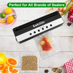 Gokilife Vacuum Sealer Bags - 100 Pint Size 6" x 10" for Food Saver, Commercial Grade PreCut Bags with BPA Free and Heavy Duty, Seal a Meal, Great for Vac Storage, Meal Prep or Sous Vide