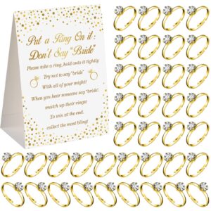 jetec put a ring on it bridal shower game with 100 fake rings, bridal shower games wedding shower games bridal shower rings for games with not say bride rules cards for engagement party