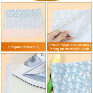 PLANTIONAL Medium Weight White Iron-On Non-Woven Fusible Interfacing: 11.6" x 30yd Medium Weight Non-Woven Interfacing Iron On Polyester Single-Sided Interfacing for DIY Crafts Supplies