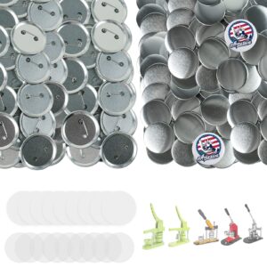 200 sets button maker supplies, 58mm / 2.28 inch button supplies button parts, (approx. 2.25 inch) metal blank button badge parts with blank paper for button maker machine pin maker badge button press