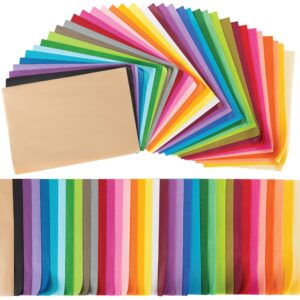 colored tissue paper for gift bags, colored tissue paper for crafts, gift wrapping tissue paper bulk - 375 sheets in 36 assorted colors (12 in x 8.4 in)