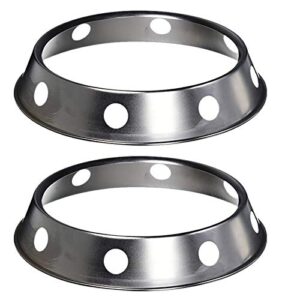 jteyult 2pcs stainless steel wok ring metallic round bottom wok rack 10.43x11.8inch universal size inch for stove fry pans