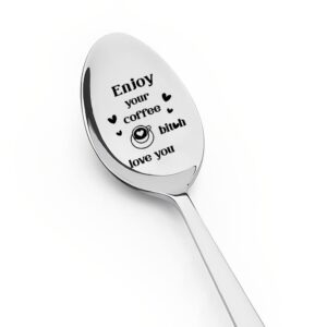 enjoy your coffee spoon gift for best friends boyfriend husband anniversary birthday gifts for bff bestie funny coffee stir spoons gift for coffee lovers women men