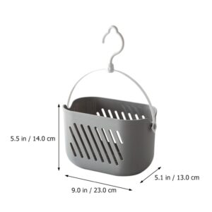 DOITOOL 2Pcs Hanging Shower Plastic Hanging Shower Baskets Portable Kitchen Organizer Storage Basket with Hook for Home Grey