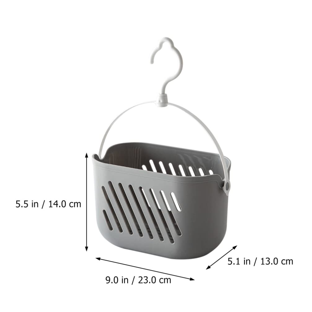 DOITOOL 2Pcs Hanging Shower Plastic Hanging Shower Baskets Portable Kitchen Organizer Storage Basket with Hook for Home Grey